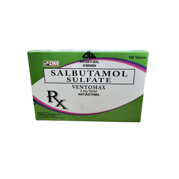 VENTOMAX Salbutamol Sulfate 4mg Tablet 1's price in the Philippines | MedsGo Pharmacy